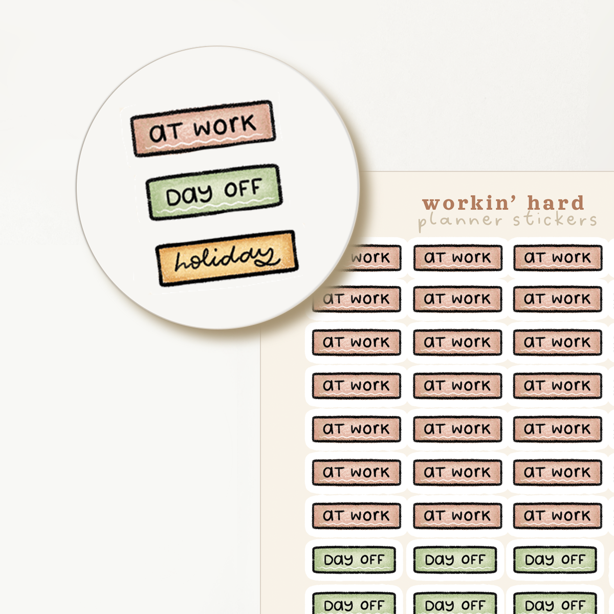 Work Schedule Planner Sticker Sheet – Cherrelle Slaney