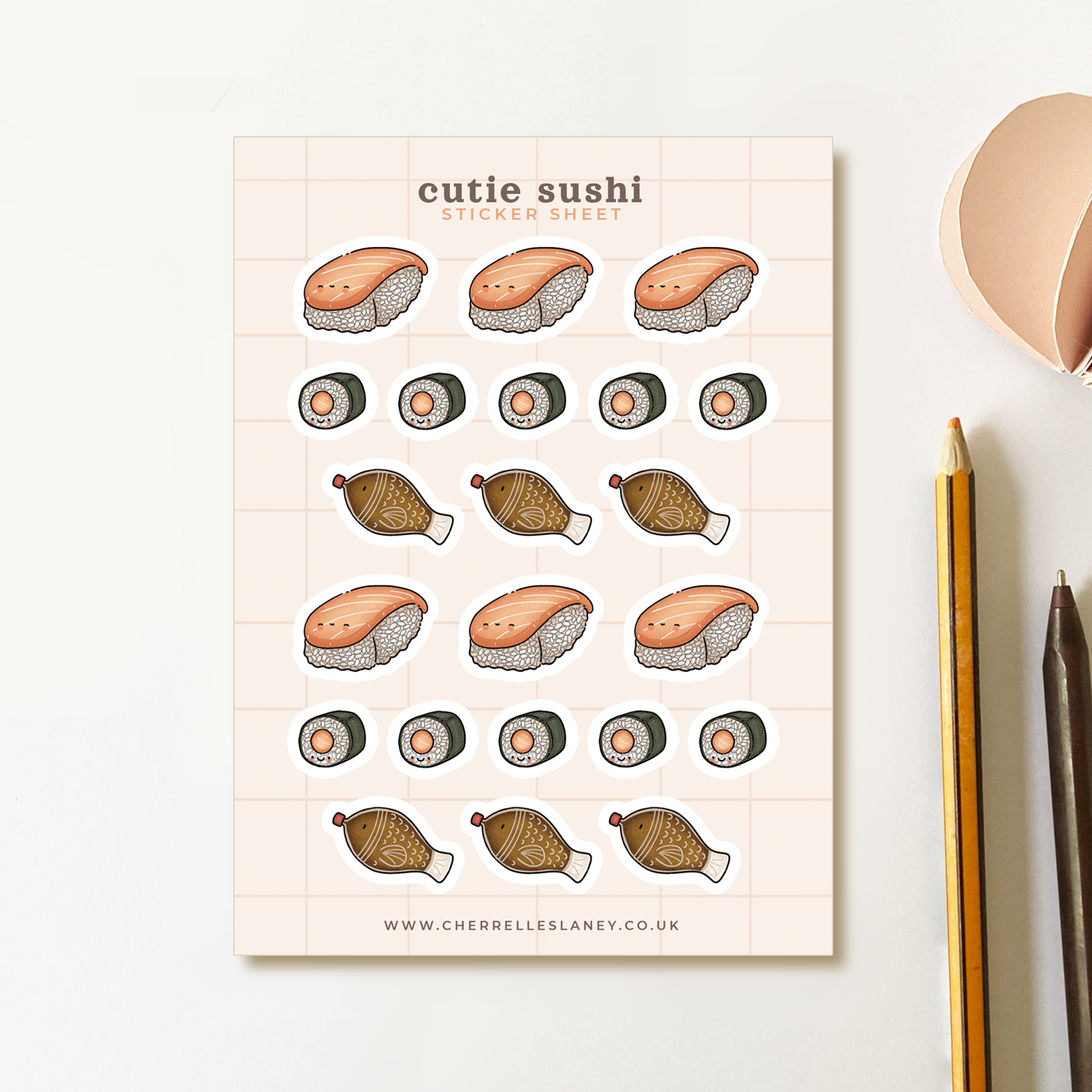 Cutie Sushi Sticker Sheet – Cherrelle Slaney
